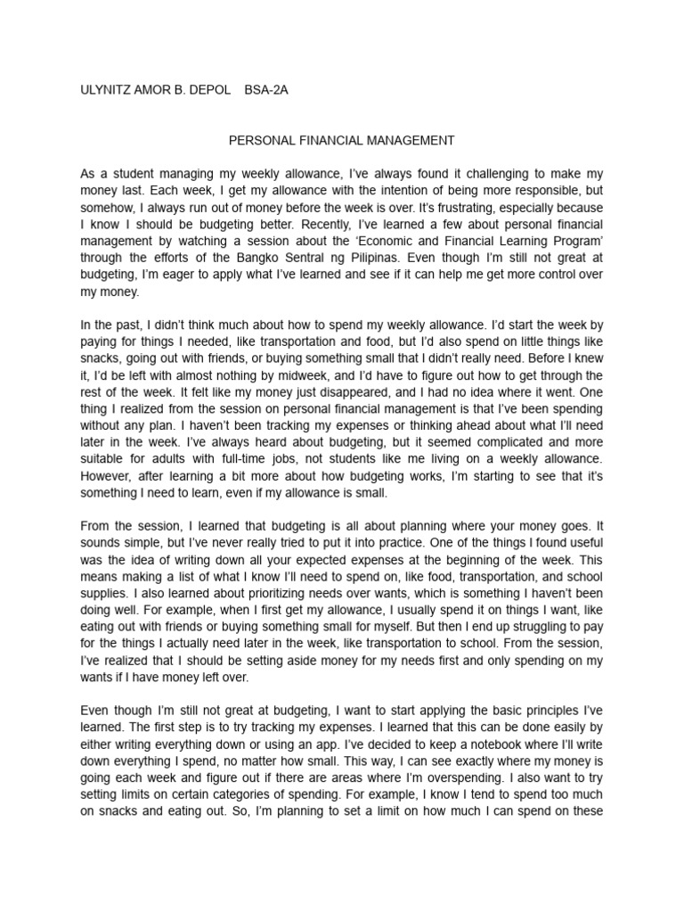 Personal Financial Management | PDF | Disciplines