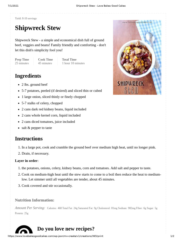 Shipwreck Stew | PDF