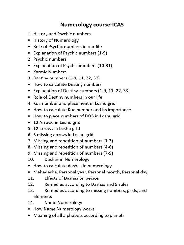 Numerology Course | PDF