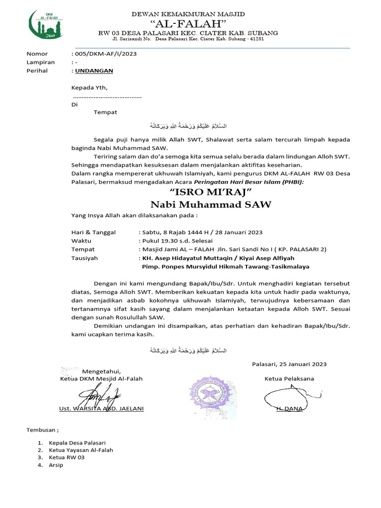 Undangan Rajaban 28-1-2023 | PDF