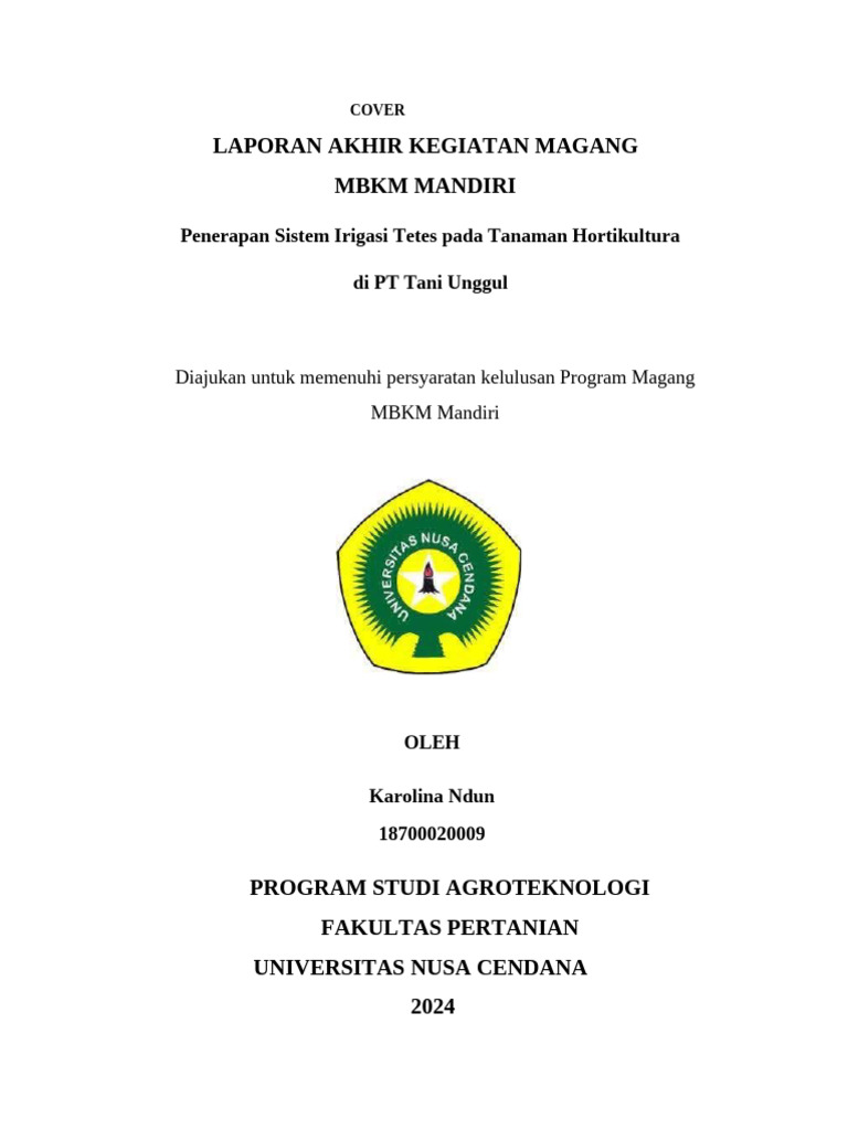 Template Laporan Magang Mandiri 2024 | PDF