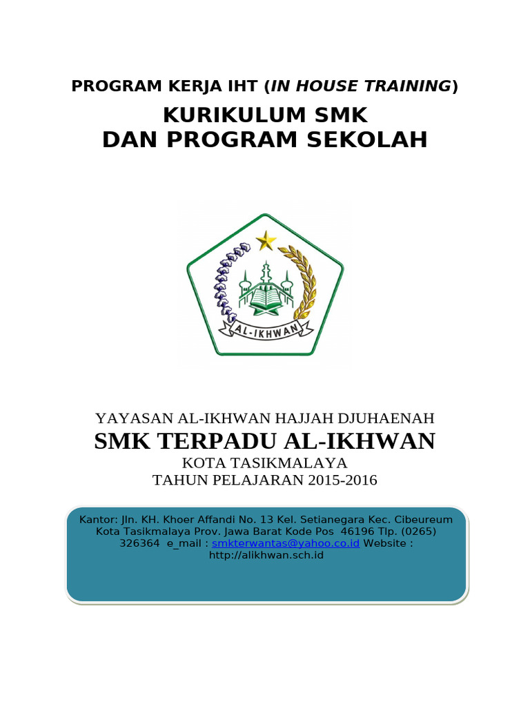IHT Curriculum for SMK Al-Ikhwan 2015-2016 | PDF