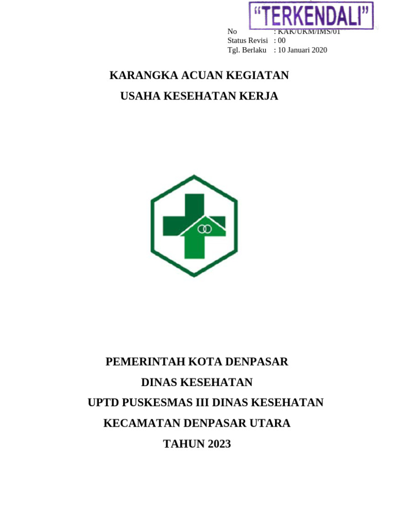 Program Kesehatan Kerja Puskesmas Denpasar | PDF