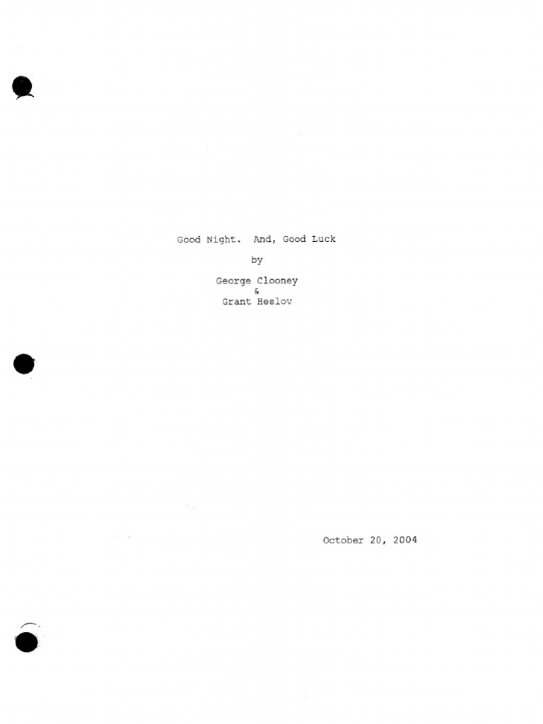 Good Night and Good Luck | PDF