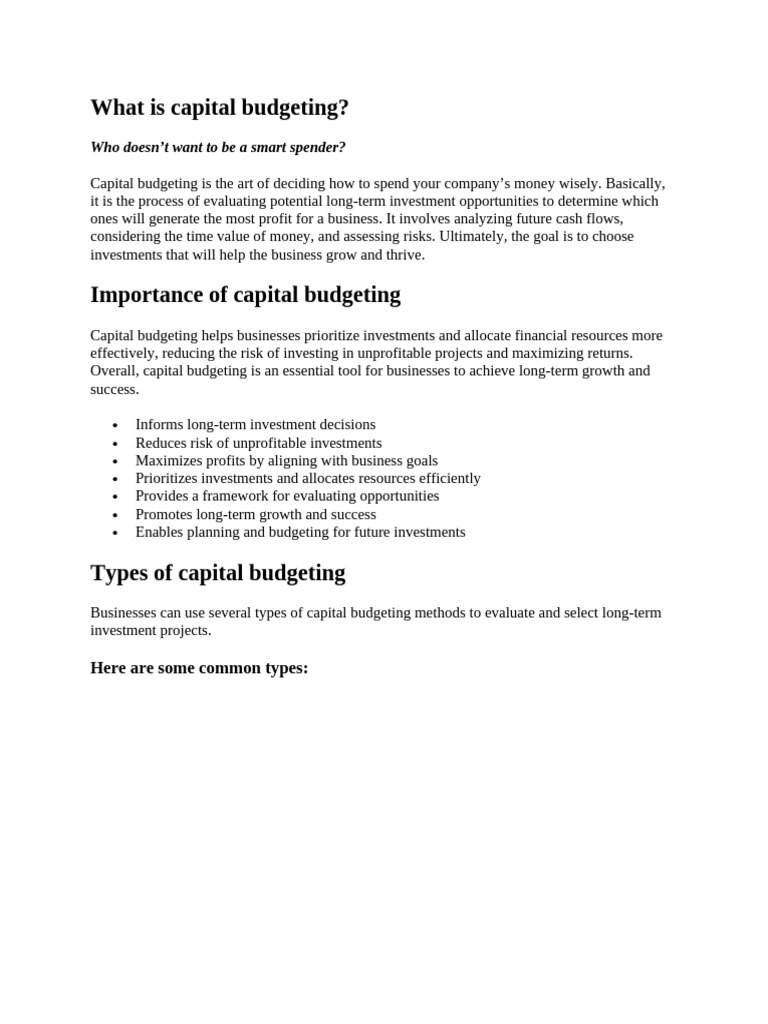 Capital Budgeting | PDF | Capital Budgeting | Net Present Value