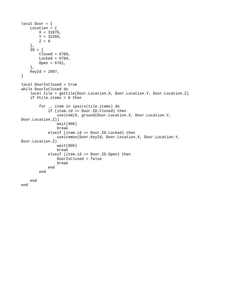 Game Script: Door Interaction Logic | PDF
