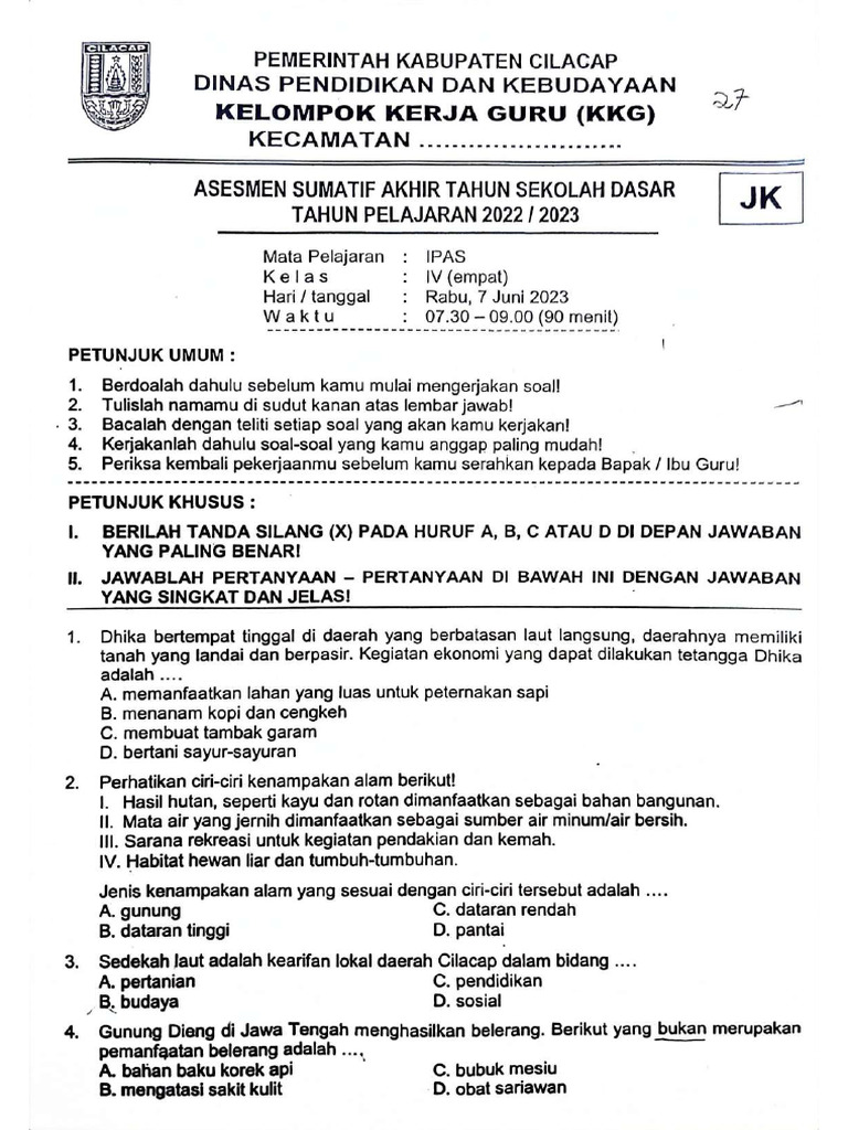 ipas uas 2024 kls 4 | PDF