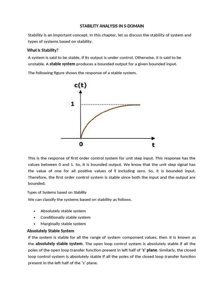 Stability Analysis in S | PDF | Control Theory | Algorithms