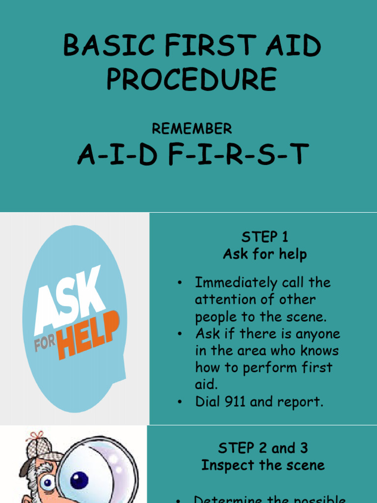 Basic First Aid Procedure | PDF | First Aid | Cardiopulmonary Resuscitation