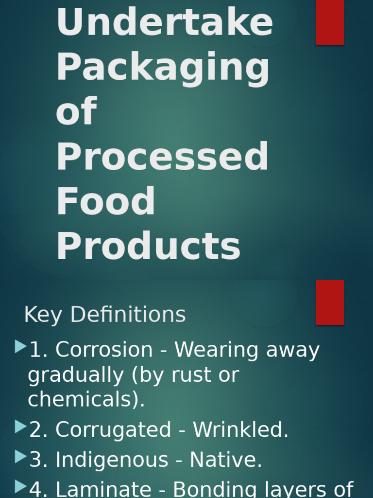 Processed Food Packaging Guide | PDF