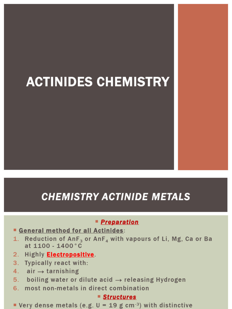 lec 6 Actinides chemistry2 محاضرة | PDF | Actinide | Uranium