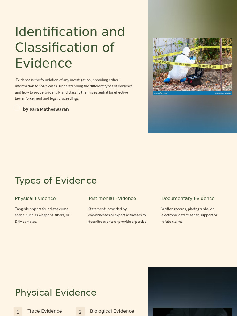 3.identification and Classification of Evidence | PDF | Crime Scene ...