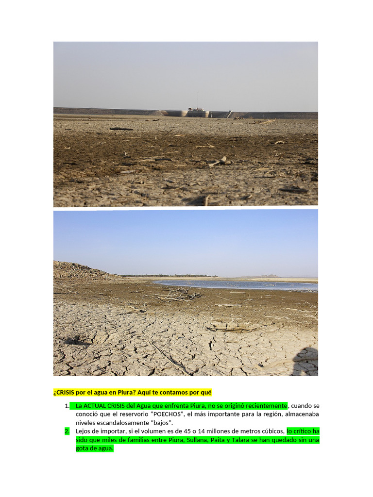 Crisis del agua en Piura: causas y consecuencias | PDF | Hidrología | Agua