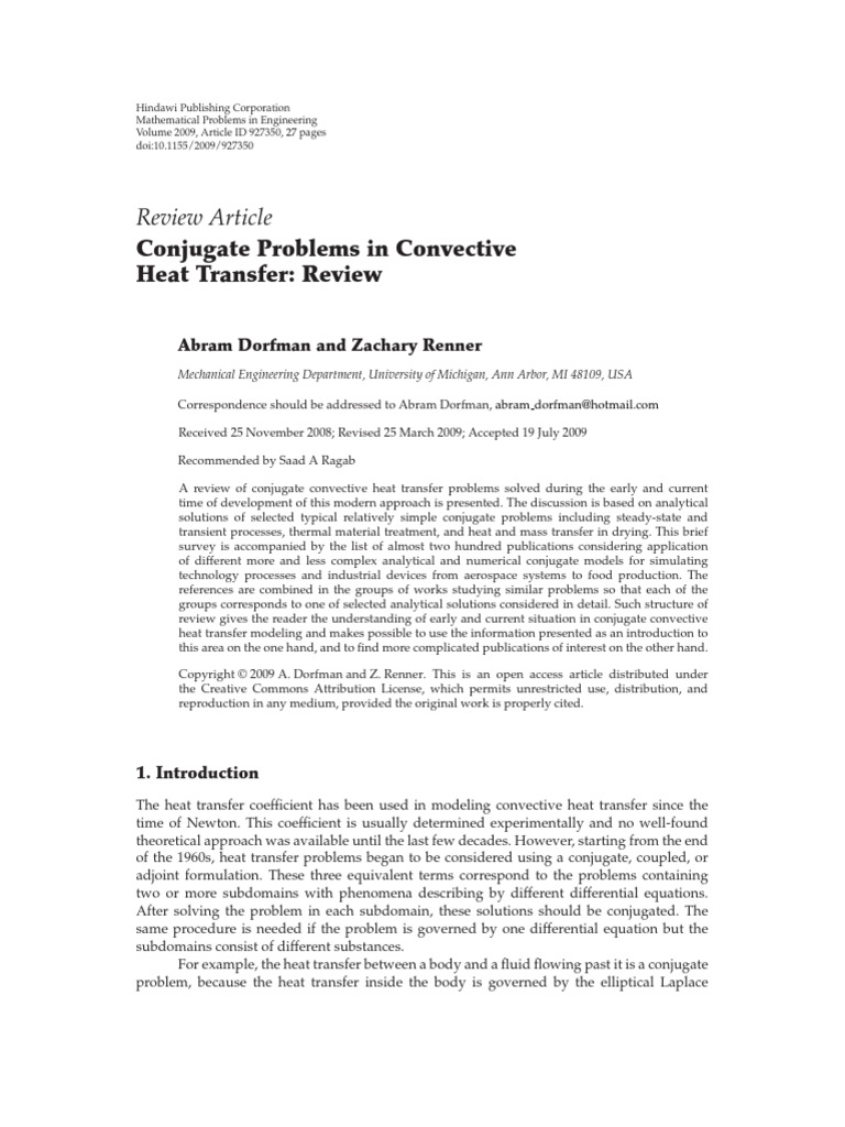Conjugate Problems in Convective Heat Transfer Rev | PDF | Fluid Dynamics | Boundary Layer