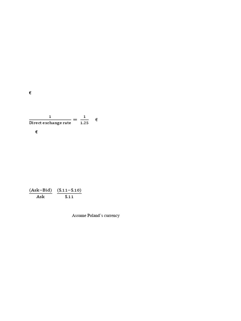 Currency Exchange Rate Calculations Pdf