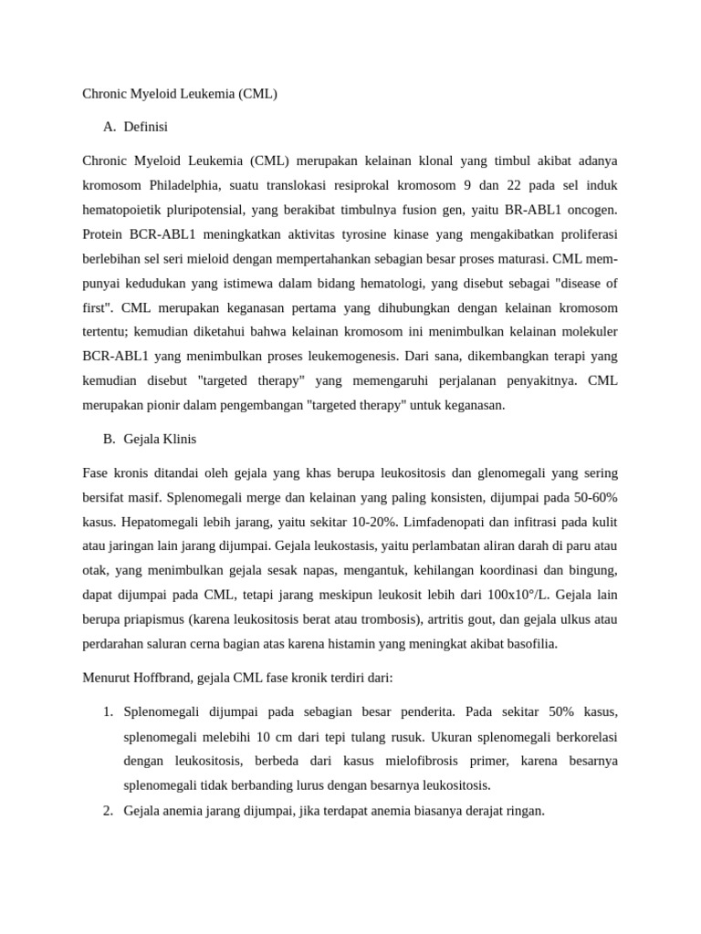 Chronic Myeloid Leukemia | PDF