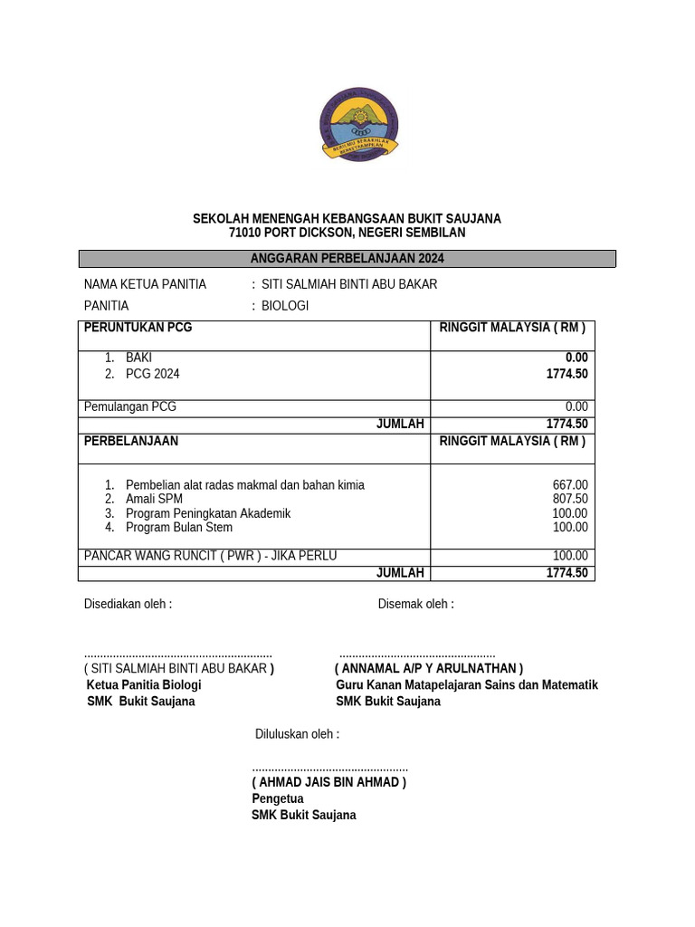 BAJET 2024 BIOLOGI | PDF
