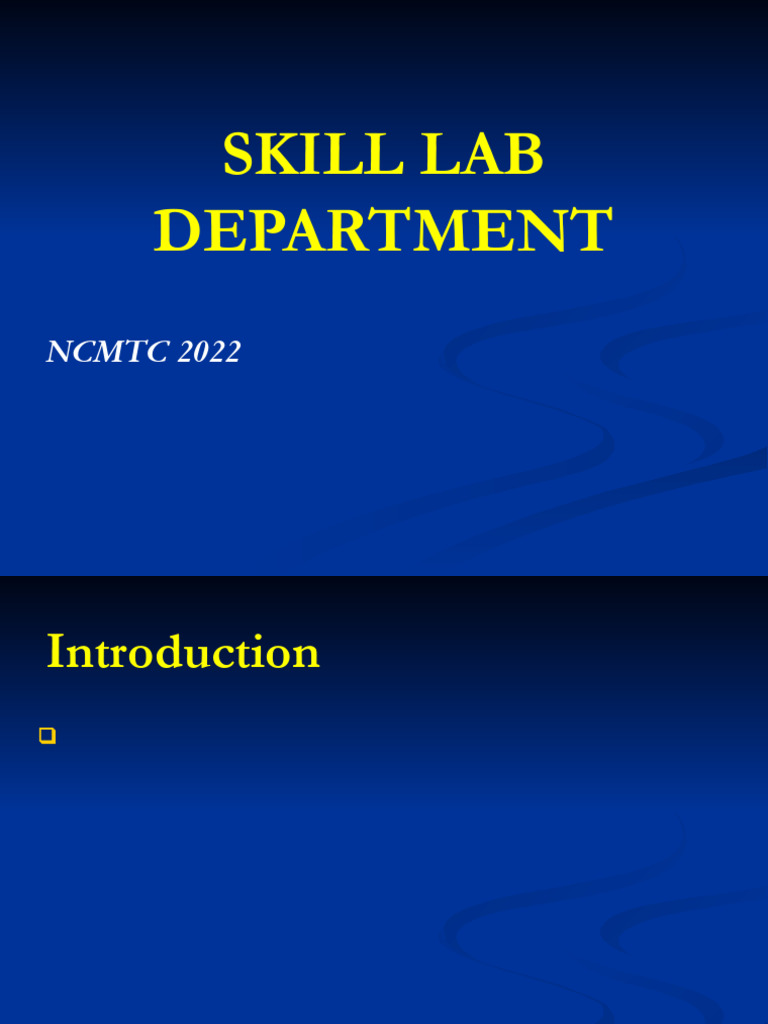 Skill Lab Department: NCMTC 2022 | PDF
