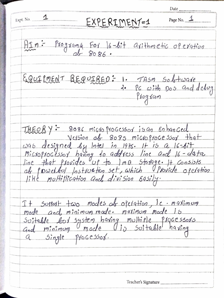 Assembly Language Experiment Documentation | PDF