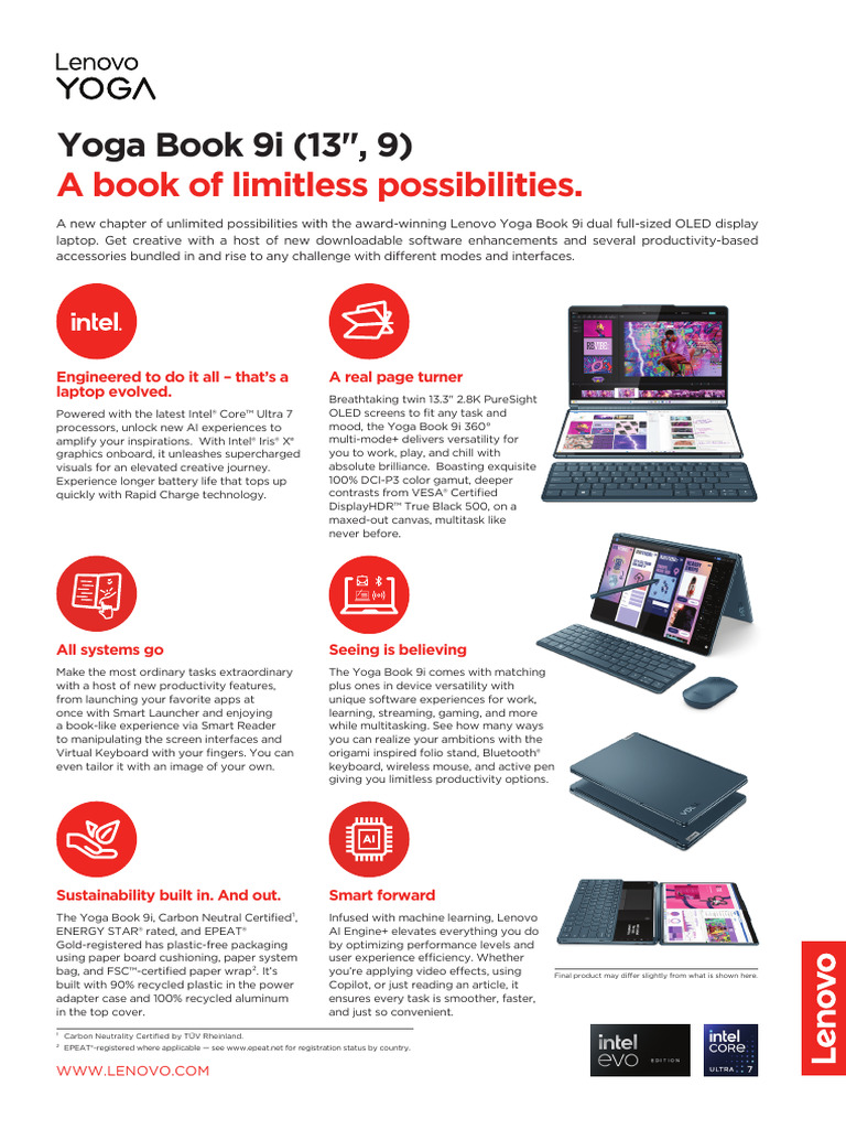 Yoga Book 9i 13IMU9 - Intel - 8721L5DF 231214 - HR | PDF | Computer Hardware | Computing