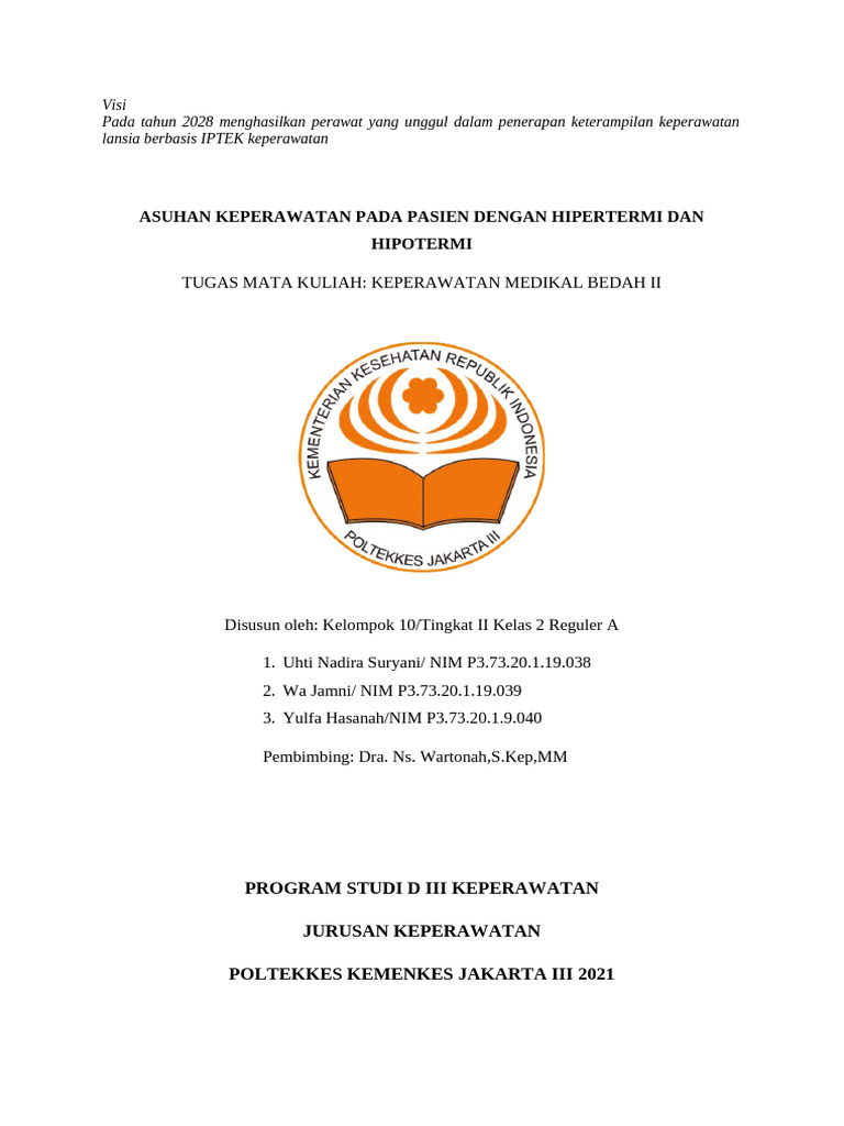 496421415 Makalah Askep Hipertermi Hipotermi Kel | PDF