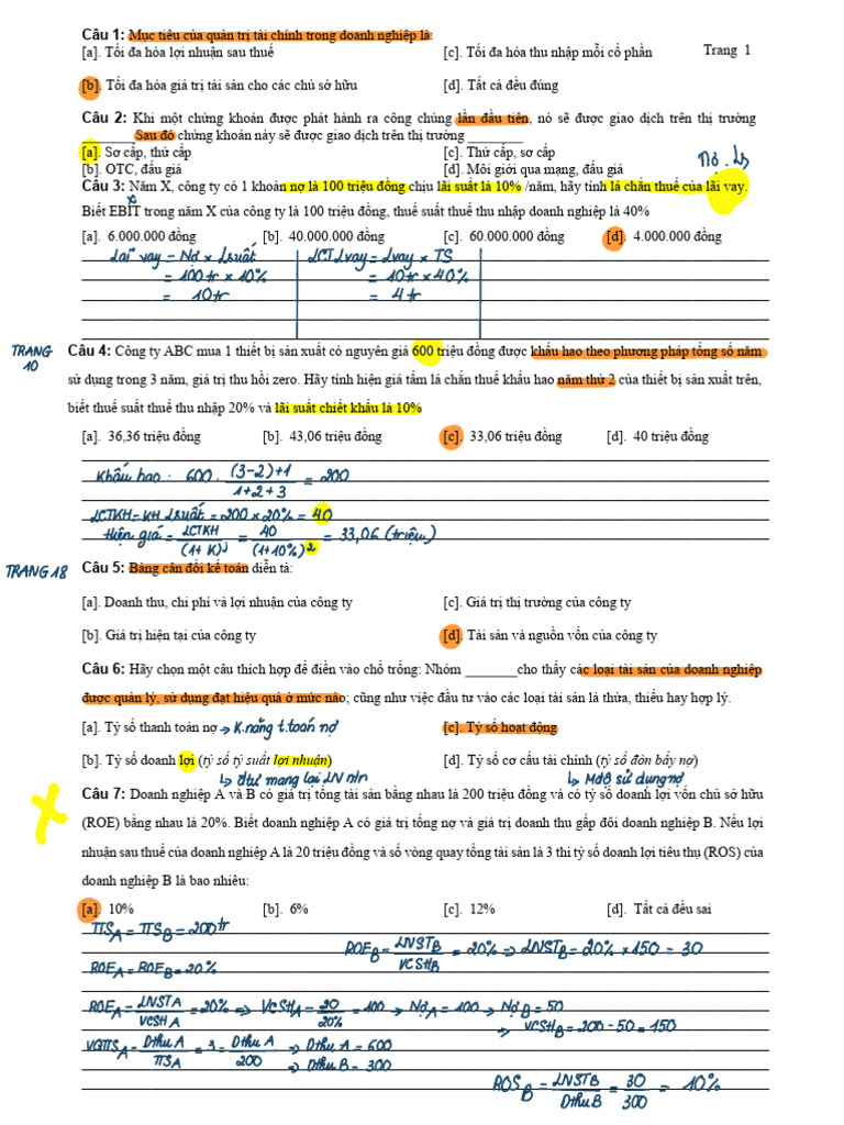 đề ôn có lời giải qttc | PDF