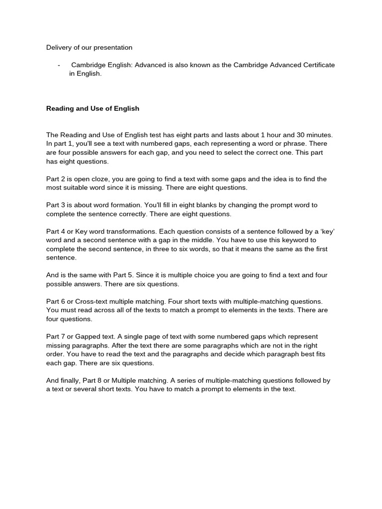 CAE - C1 Advanced | PDF | Paragraph | Learning