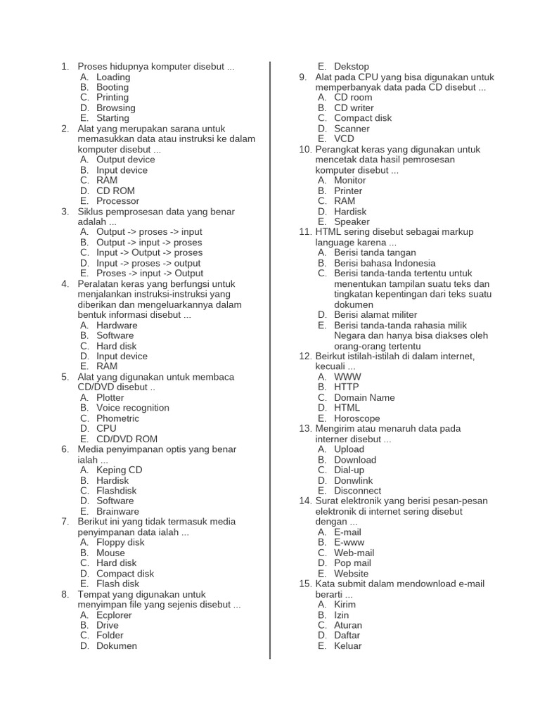 Latihan Soal PAT Informatika XII | PDF