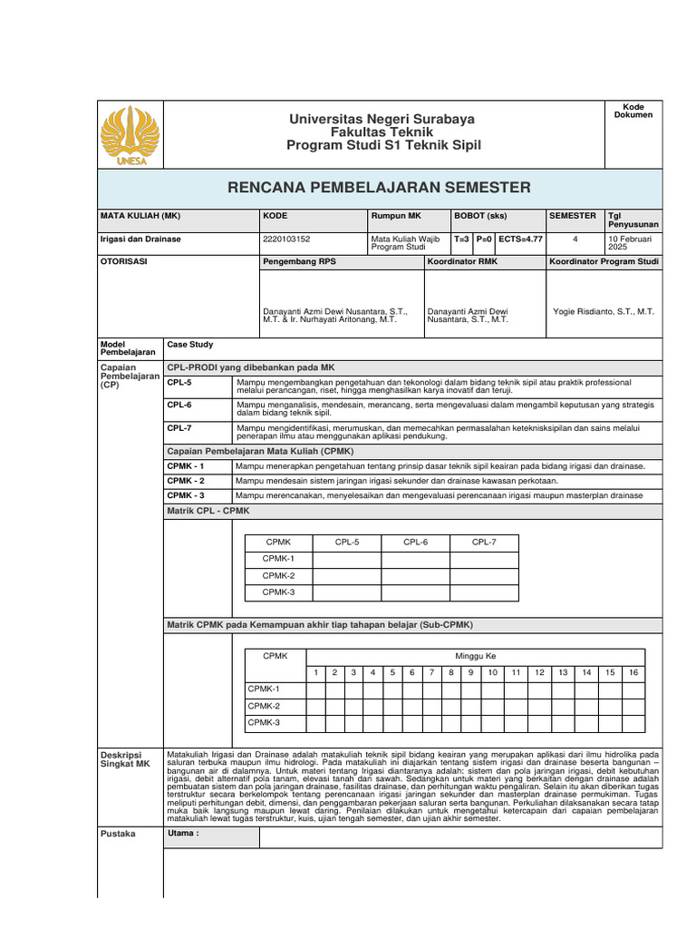 RPS Irigasi Dan Drainase | PDF