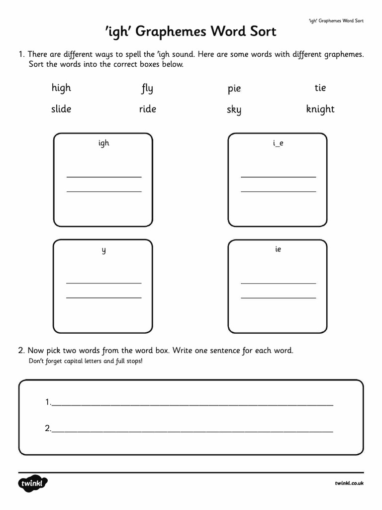 Grapheme Word Sort Activities | PDF | Orthography | Graphemes
