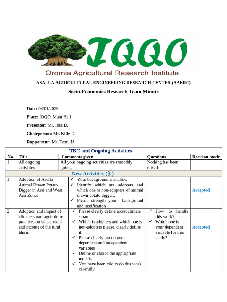 1 Minute SE AAERC-SE - Minute | PDF | Agricultural Science | Agriculture