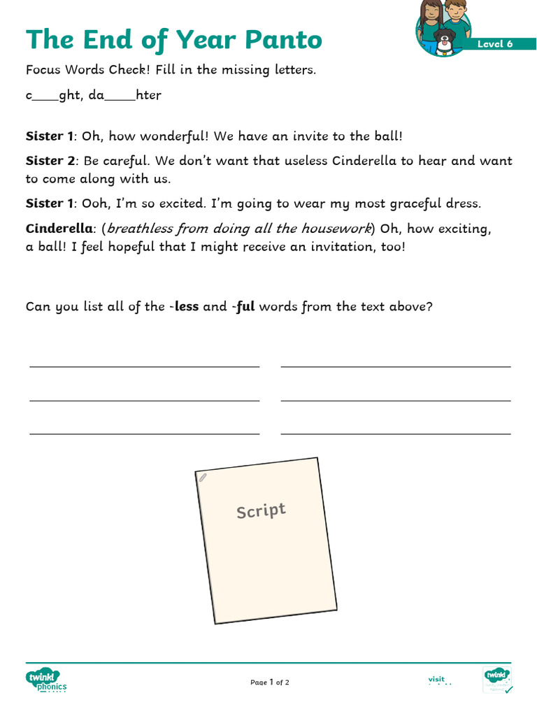 The End of Year Panto Editable | PDF