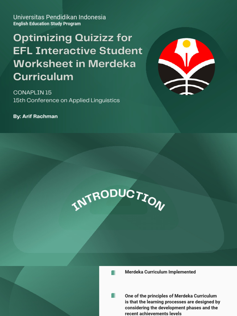 Optimizing Quizizz For EFL Interactive Student Worksheet in Merdeka Curriculum | PDF | Human ...