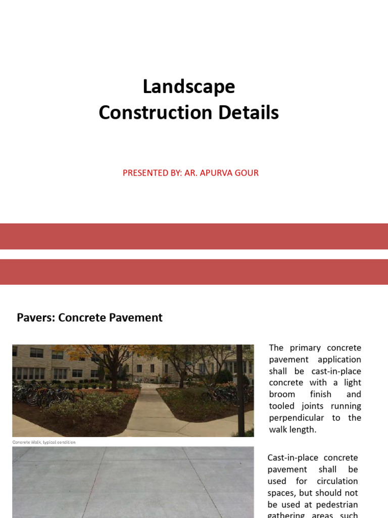 Landscape Contruction Details | PDF | Concrete | Road Surface