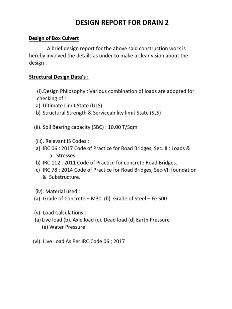 Final Design & Drawing of Drain 2 | PDF | Beam (Structure) | Bending