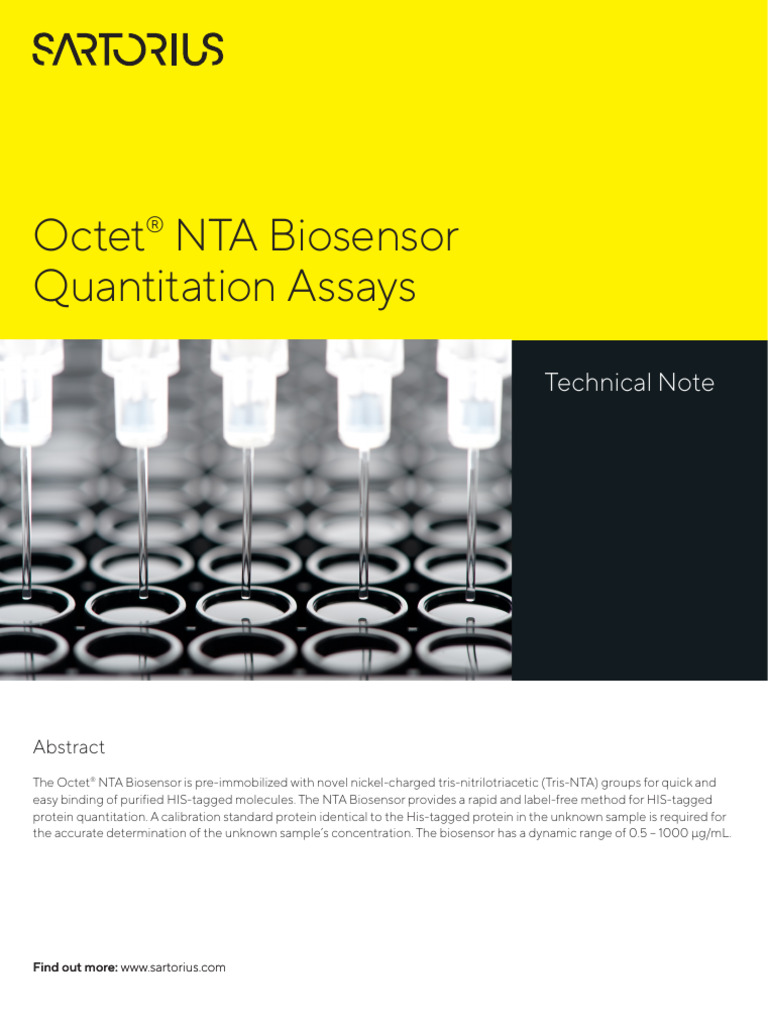 Ni Nta Biosensor Quantitation Assays Technical Note en Sartorius Data ...