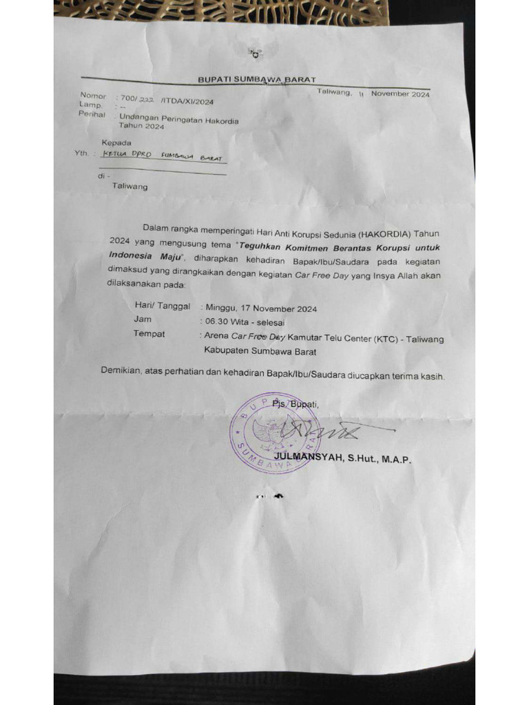 Undangan Car Free Day | PDF