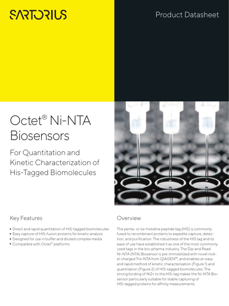 Ni-NTA Biosensors for HIS Proteins | PDF | Biosensor | Biotechnology