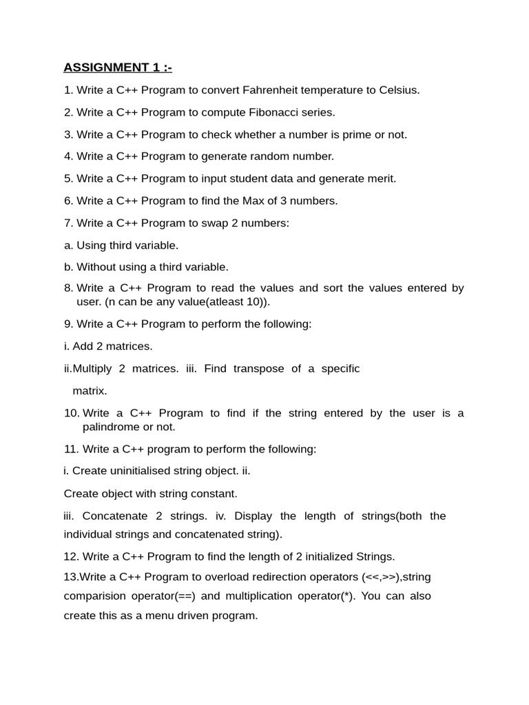 C ++ Assignment | PDF