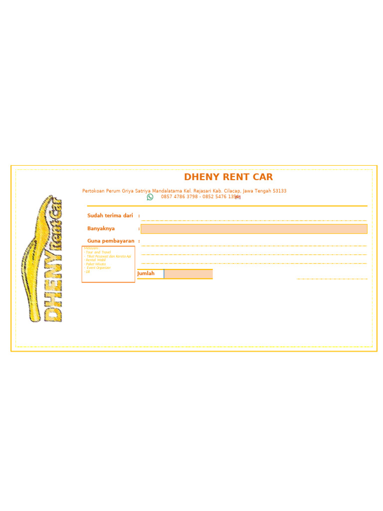 Kwitansi Sewa Bus Cilegon Bnten | PDF