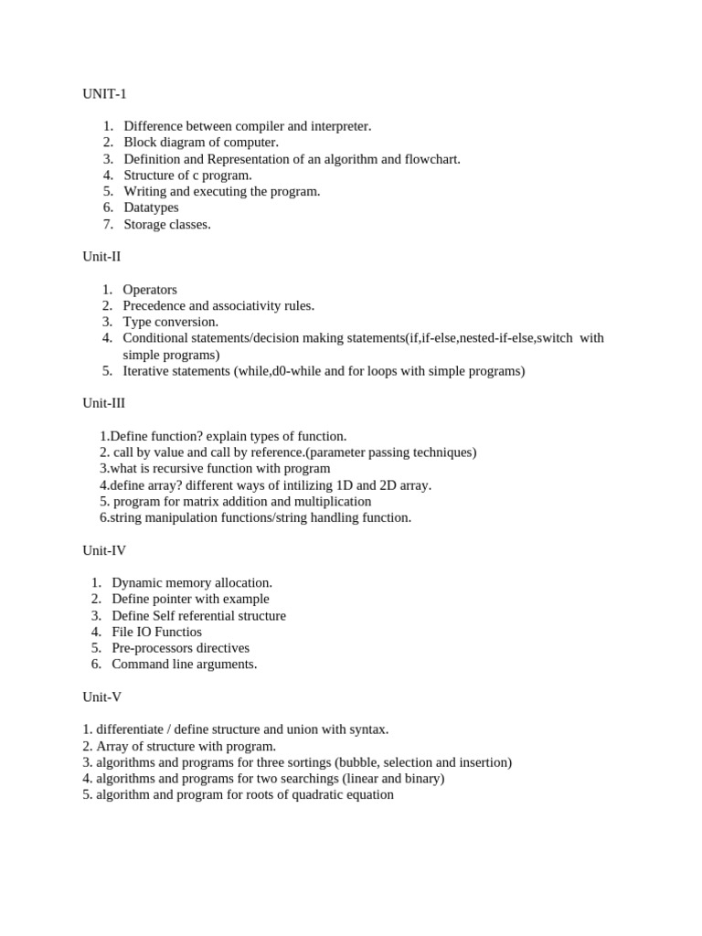 Unitwise Importent Questions - CPE | PDF