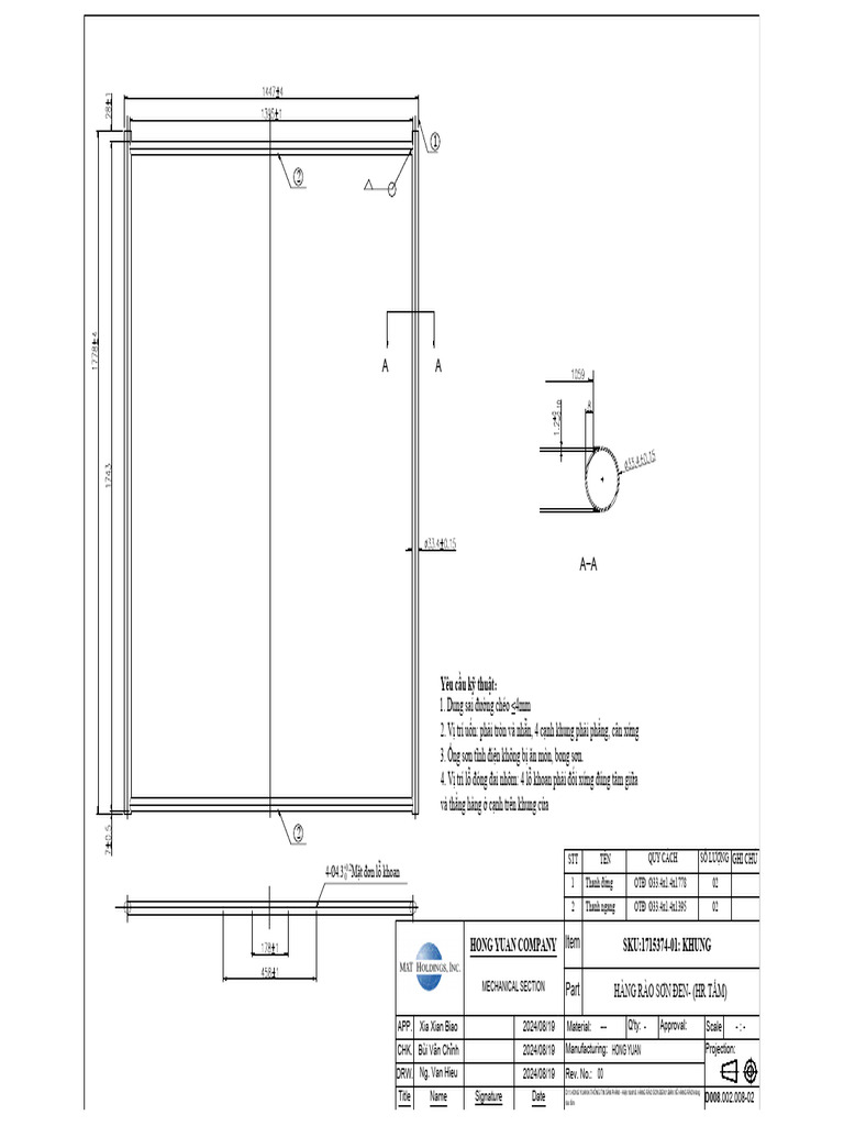 Mặt đơn lỗ khoan: SKU:1715374-01: KHUNG | PDF
