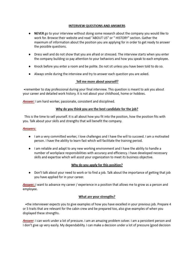 INTERVIEW-QUESTIONS-1 | PDF | Psychological Concepts | Cognition