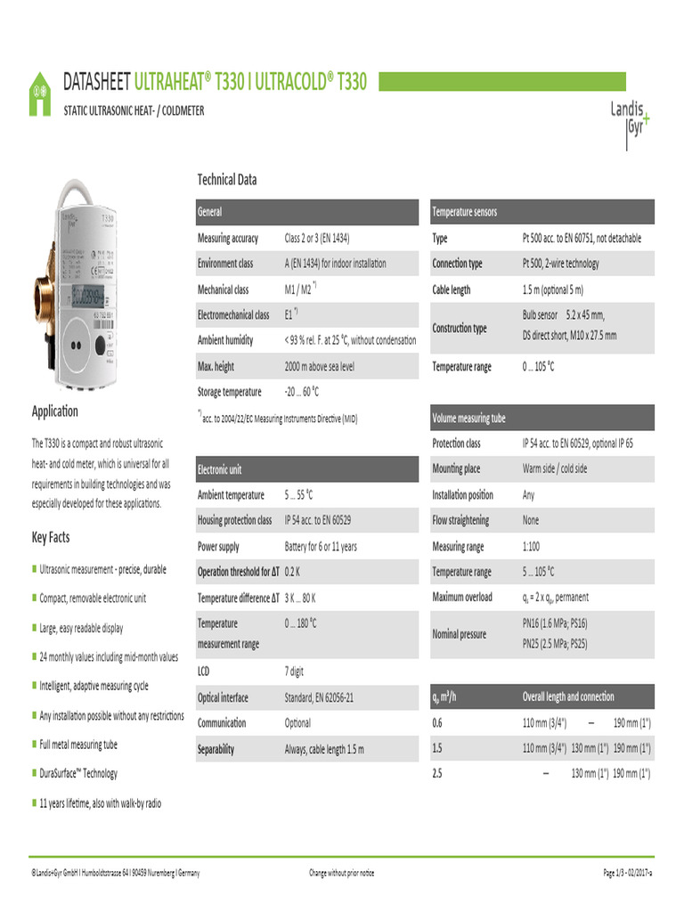 Datasheet T330 022017a EN | PDF | Electronics | Manufactured Goods