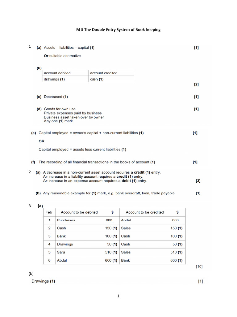 Double Entry Bookkeeping Explained | PDF
