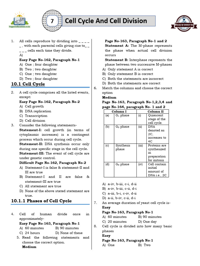 Cell Cycle and Cell Division | PDF | Meiosis | Mitosis
