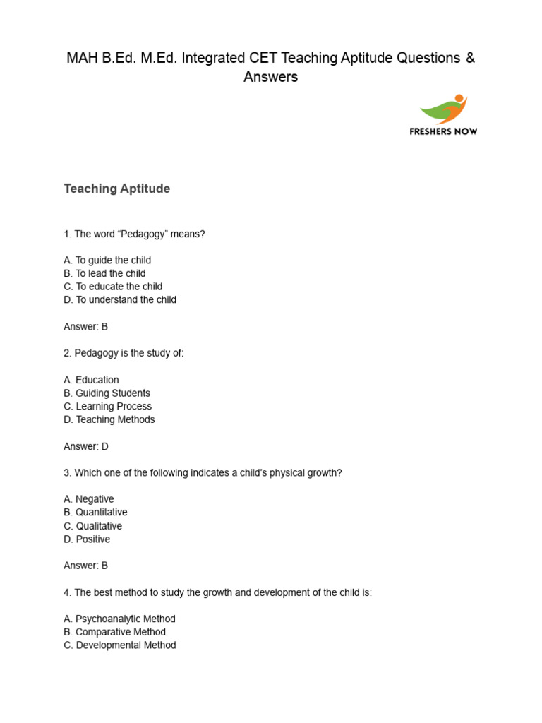 Teaching-Aptitude-Model-Paper | PDF | Multiple Choice | Learning
