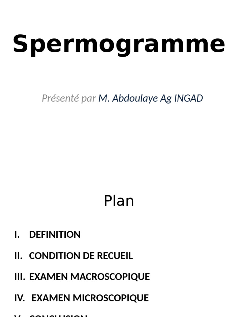 Analyse du Spermogramme et Spermocytogramme | PDF | la reproduction ...