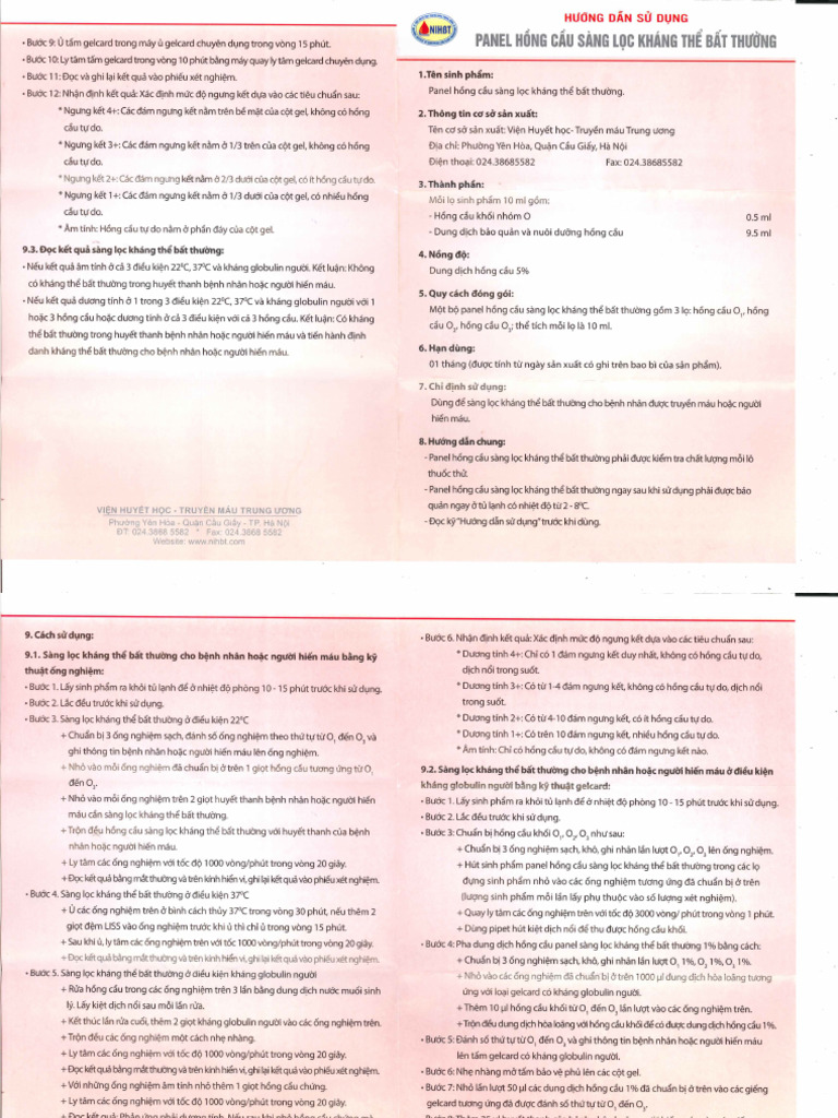 Red Blood Cell Panel Usage Guide | PDF | Blood | Hematology