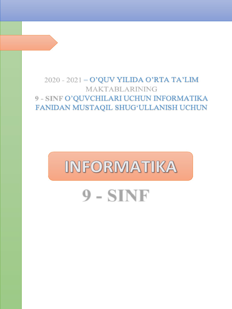 9-sinf-Informatika-namuna | PDF